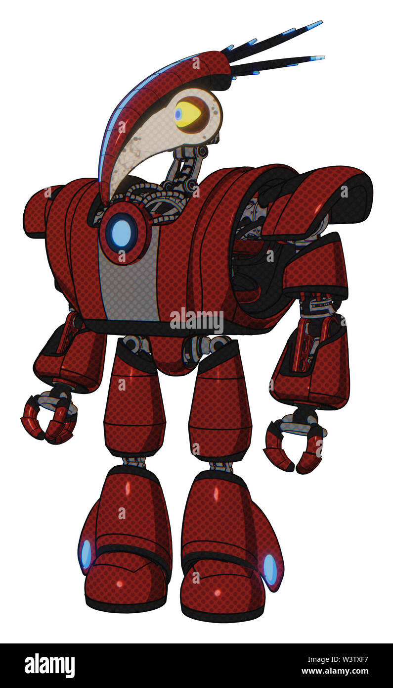 Robot containing elements: bird skull head, big yellow eyes, head ...