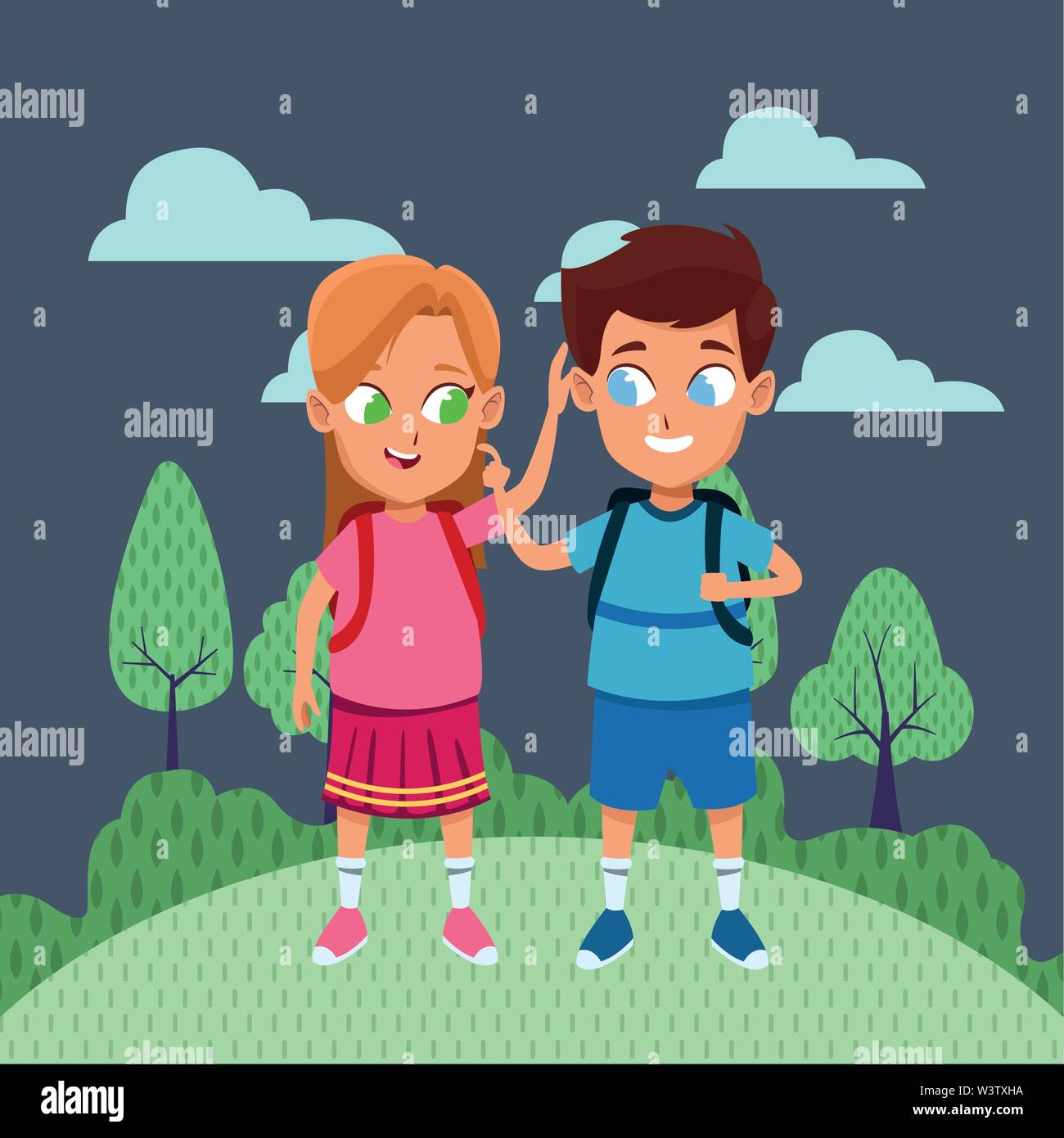 adorable cute children childhood cartoon Stock Vector Image & Art - Alamy