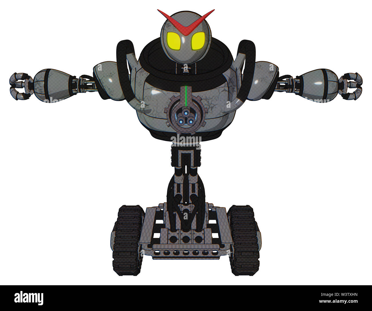 Android containing elements: grey alien style head, yellow eyes, heavy ...