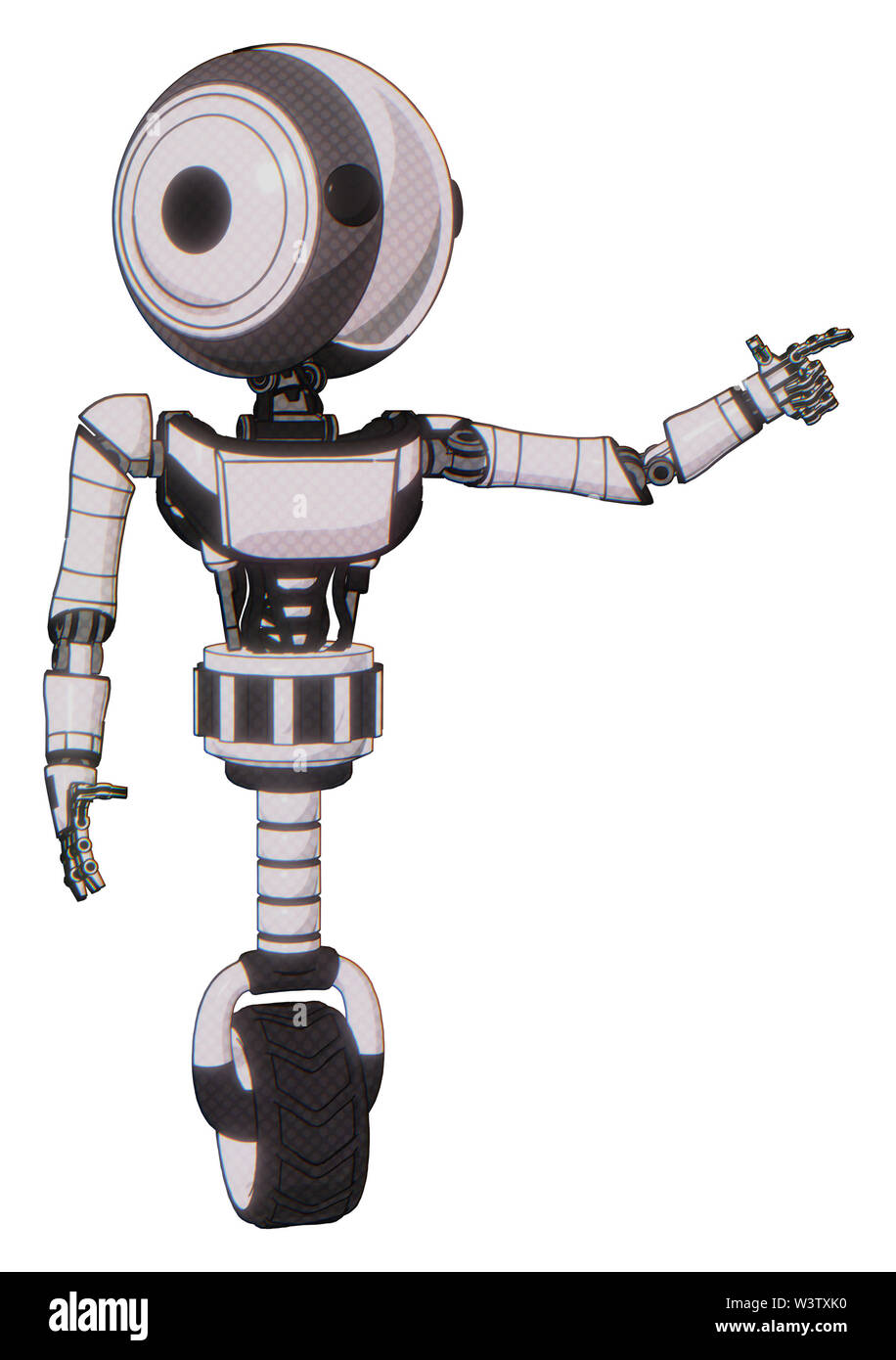 Cyborg containing elements: round head, maru eyes, light chest ...