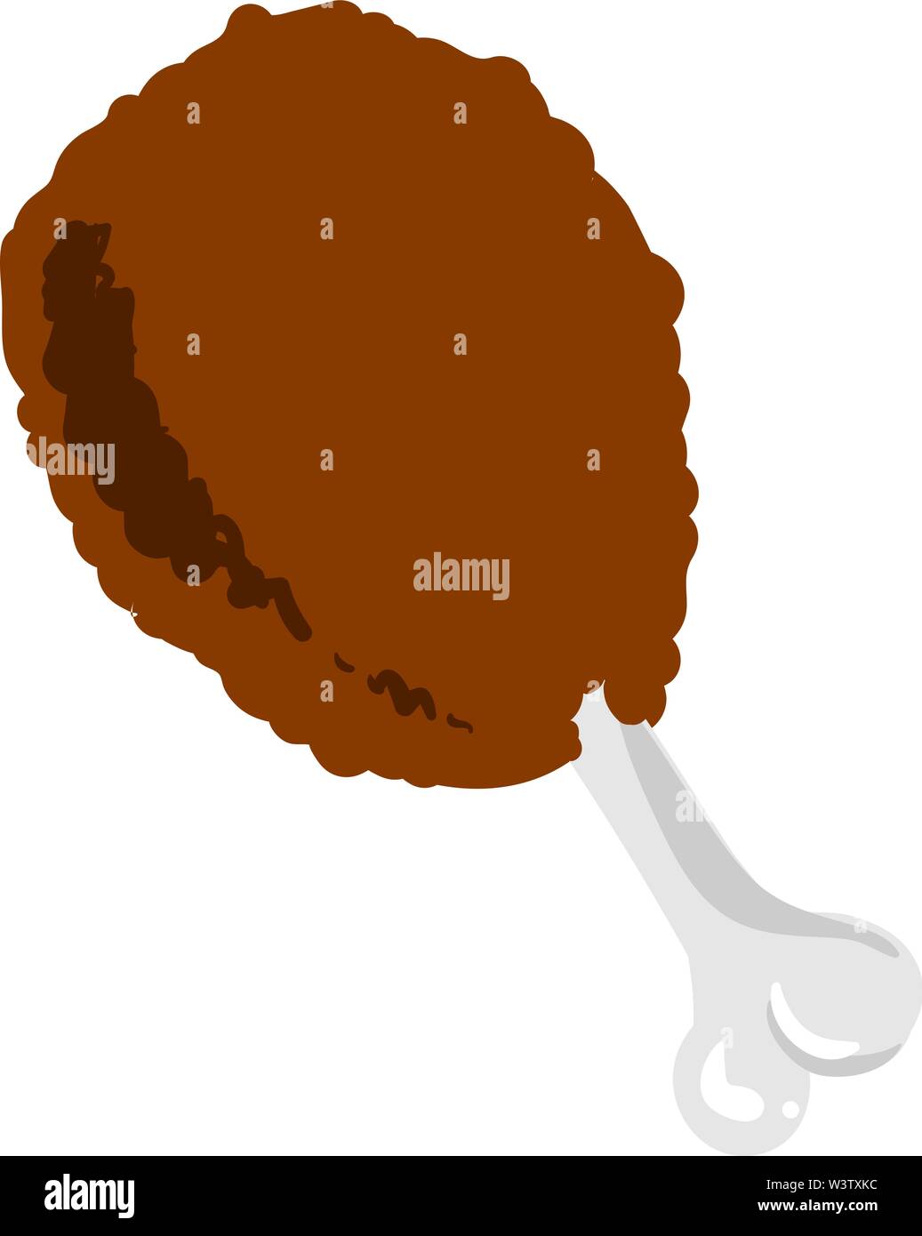 Tasty chicken leg, illustration, vector on white background Stock ...