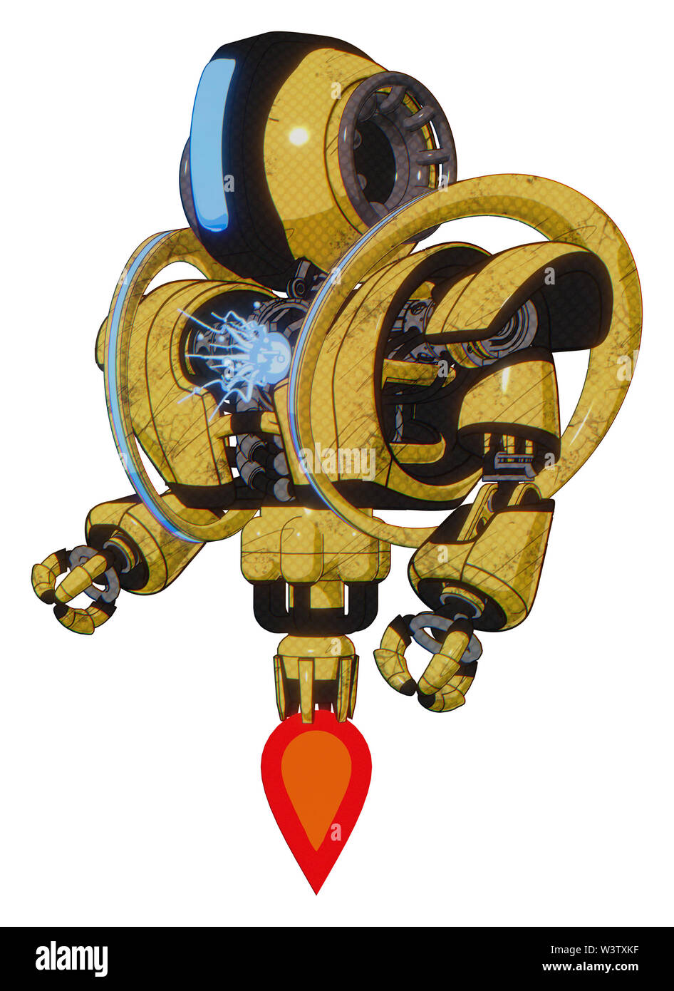 Bot containing elements: round head, large vertical visor, heavy upper ...
