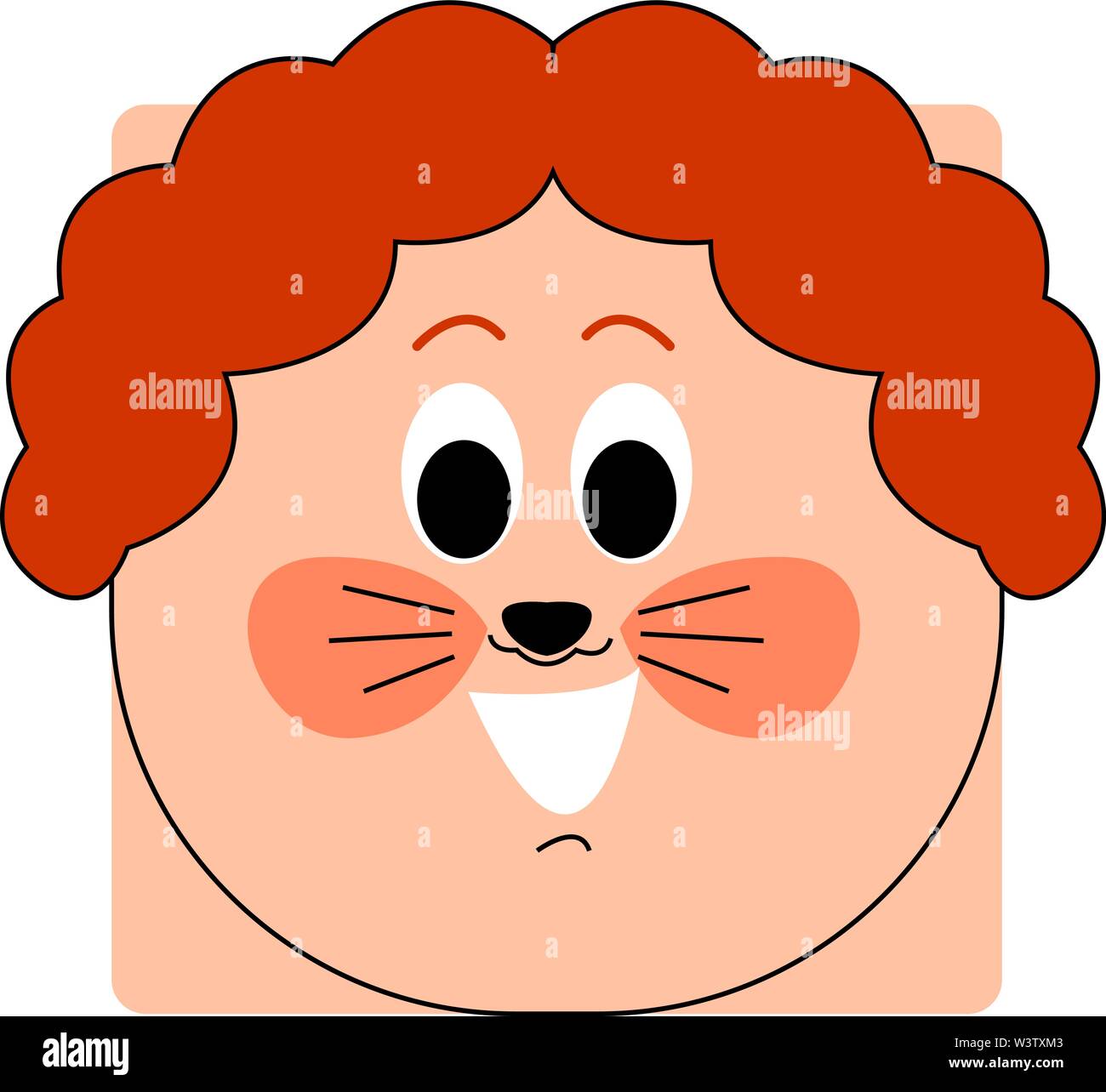 Cute ginger child, illustration, vector on white background Stock ...