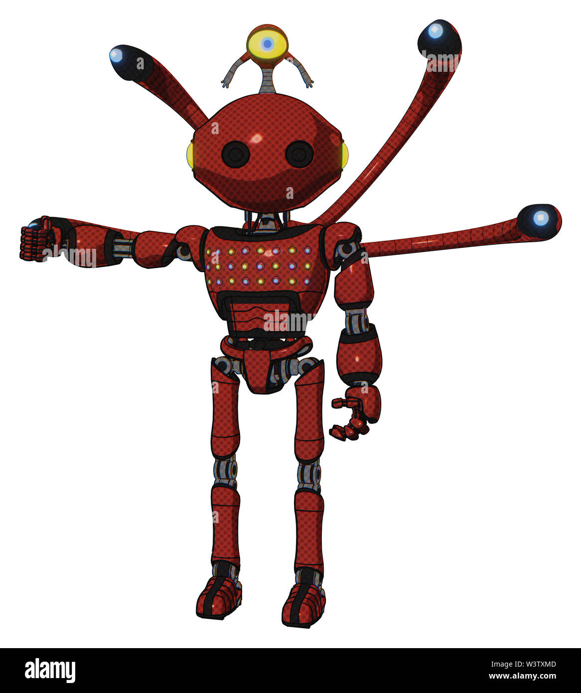 Bot containing elements: oval wide head, minibot ornament, light chest ...