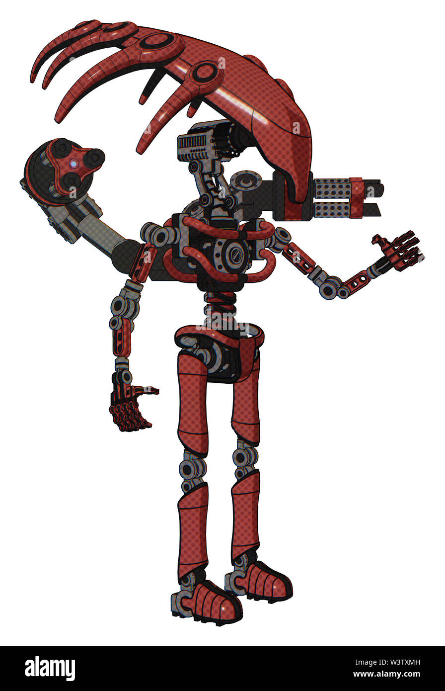 Mech containing elements: flat elongated skull head, light chest ...