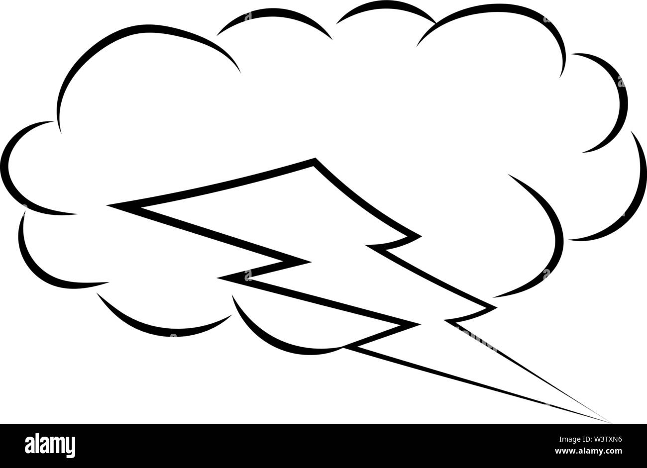 Thunder storm sketch, illustration, vector on white background Stock ...