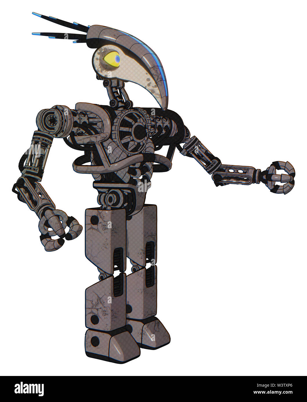 Android containing elements: bird skull head, big yellow eyes, head ...