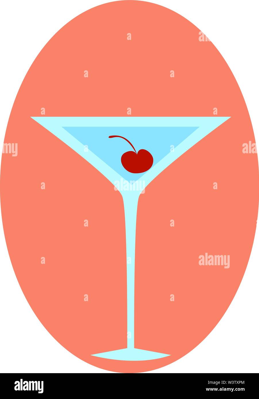 A glass of cocktail, illustration, vector on white background Stock ...