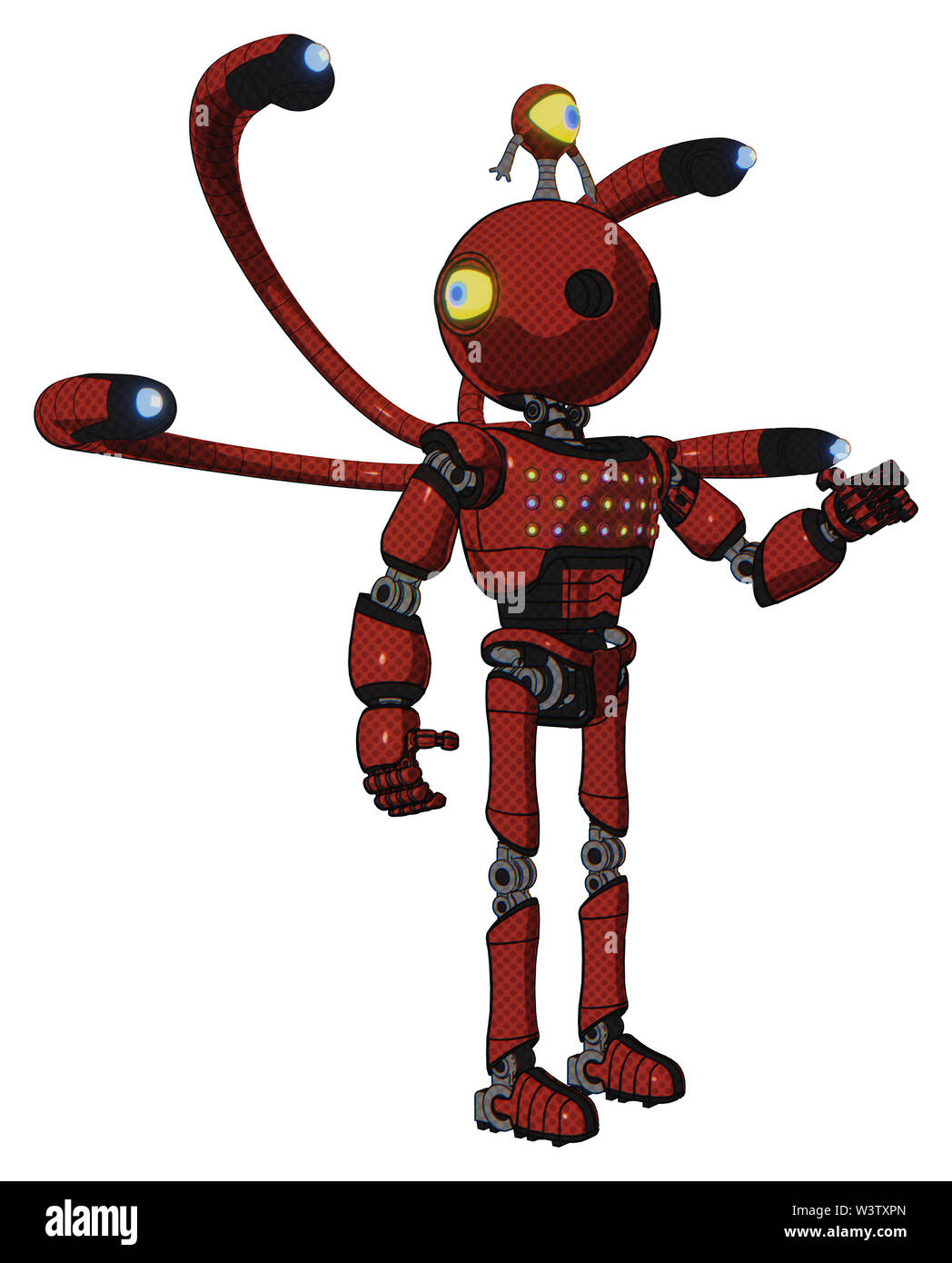 Bot containing elements: oval wide head, minibot ornament, light chest ...