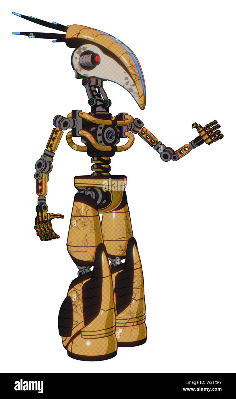 Android containing elements: bird skull head, yellow and green scope ...