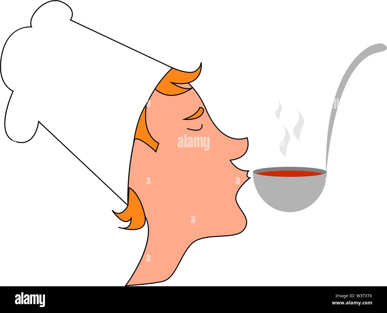 Cook man tasting dish Stock Vector Images - Alamy