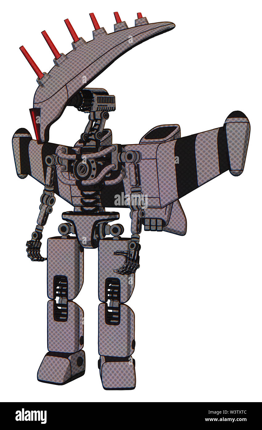 Bot containing elements: flat elongated skull head, light chest ...