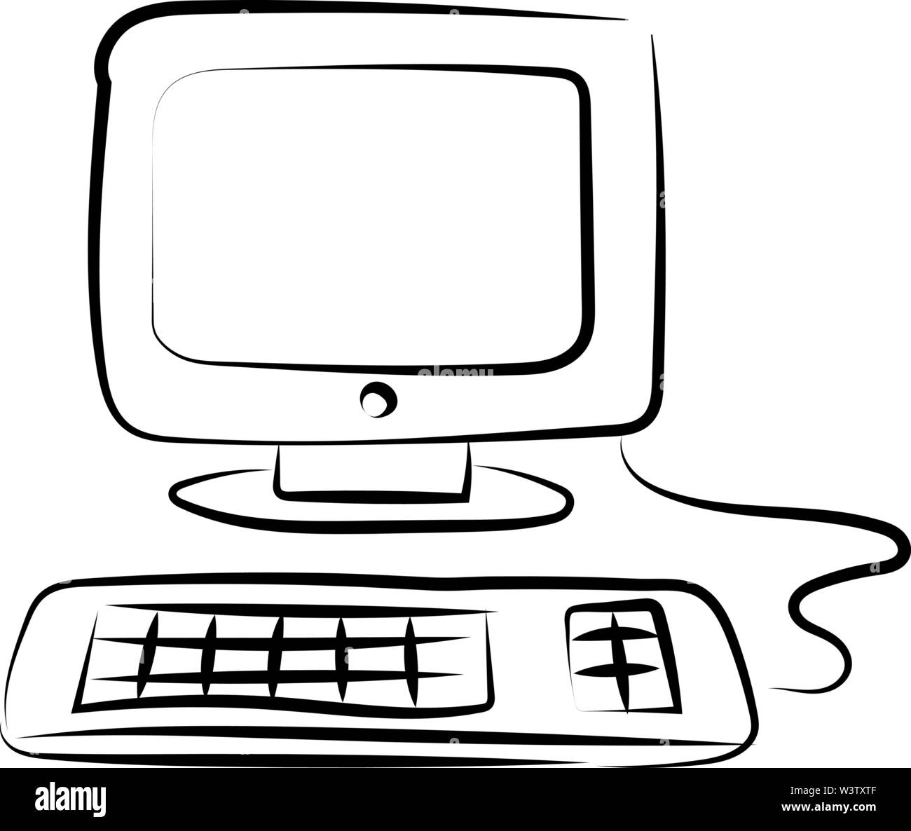 Computer sketch, illustration, vector on white background Stock Vector ...