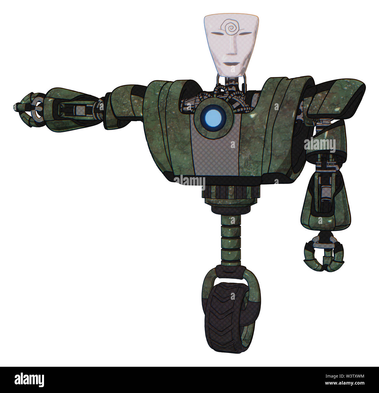 Droid containing elements: humanoid face mask, spiral design, heavy ...