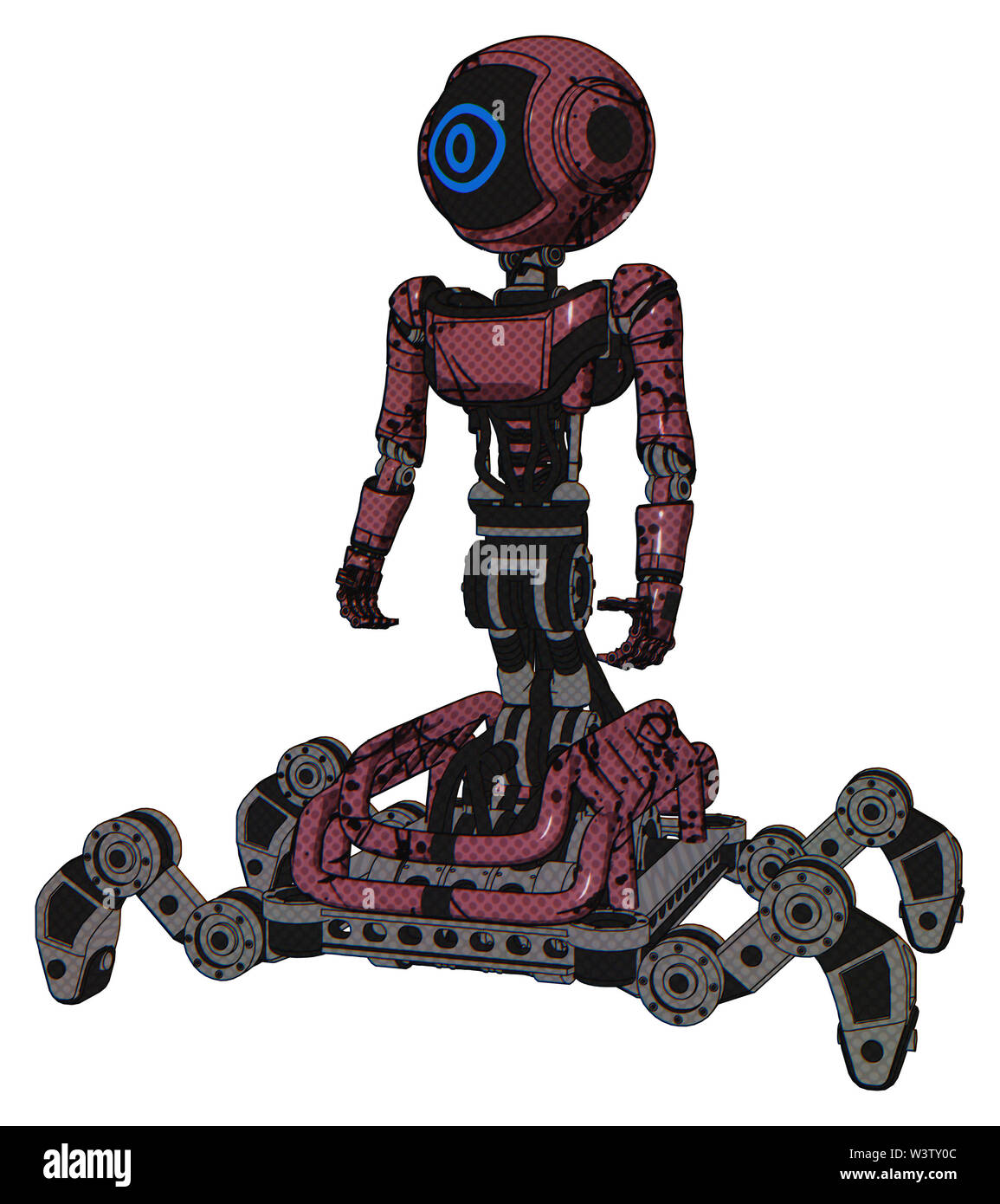 Robot containing elements: digital display head, large eye, light chest ...