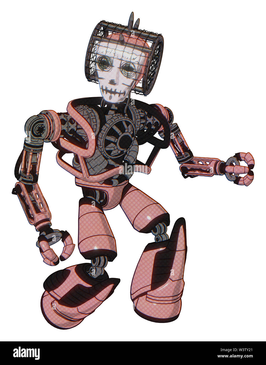 Mech containing elements: humanoid face mask, skeleton war paint, heavy ...