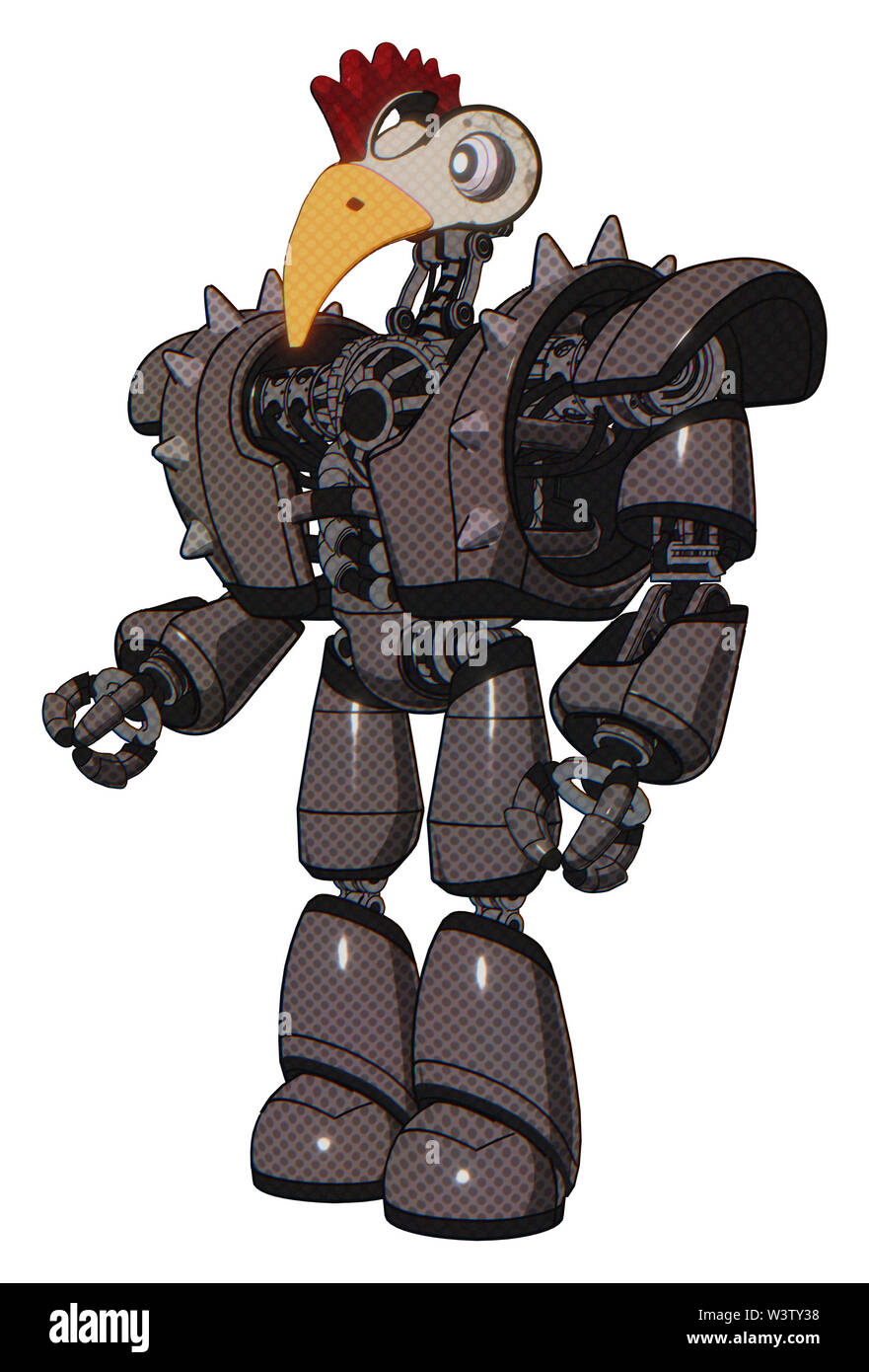 Bot containing elements: bird skull head, white eyeballs, chicken ...