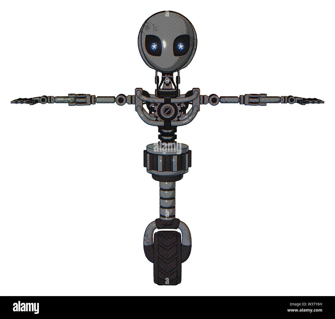 Mech containing elements: grey alien style head, electric eyes, light ...