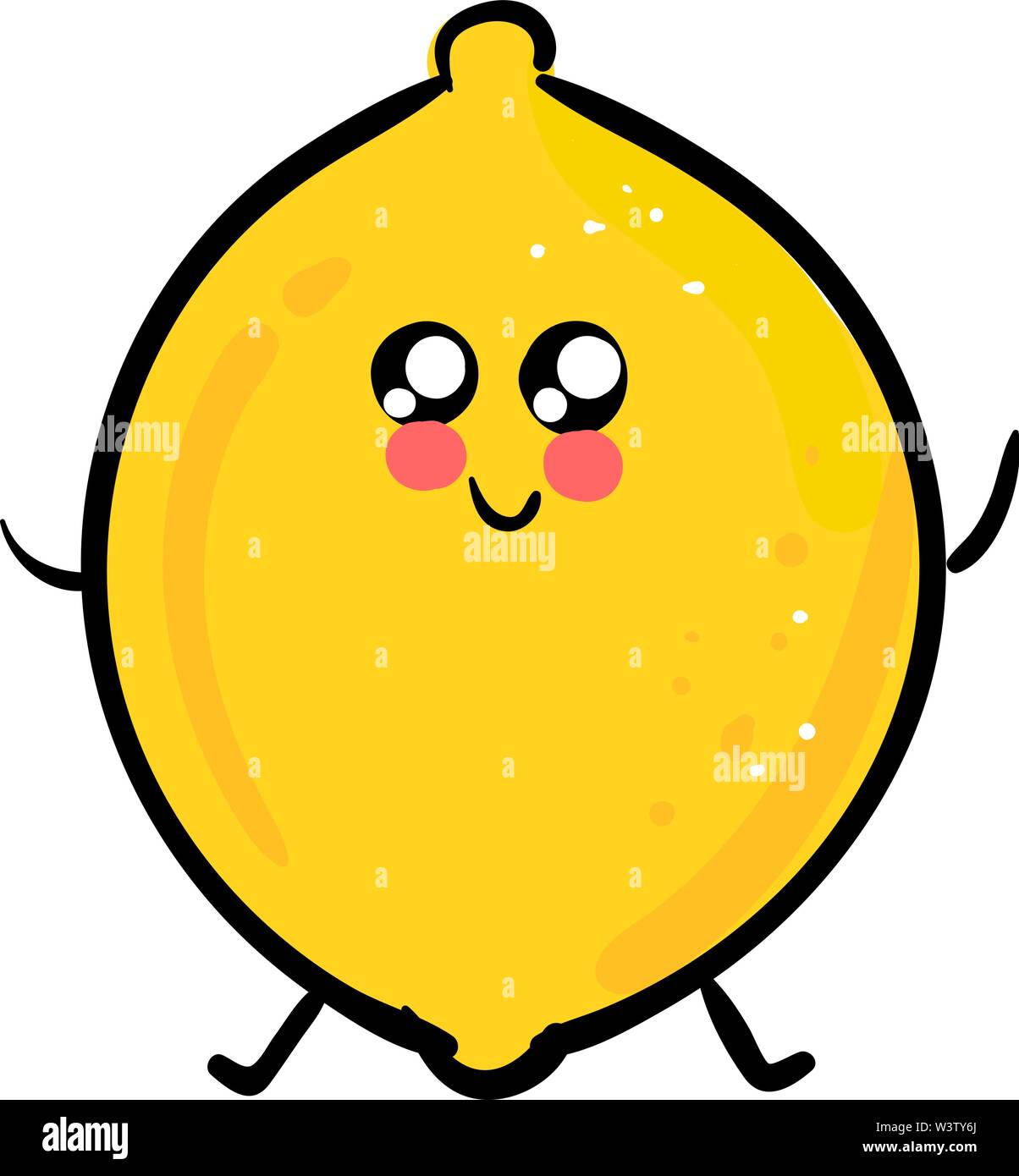 Cute lemon fruit, illustration, vector on white background Stock Vector ...