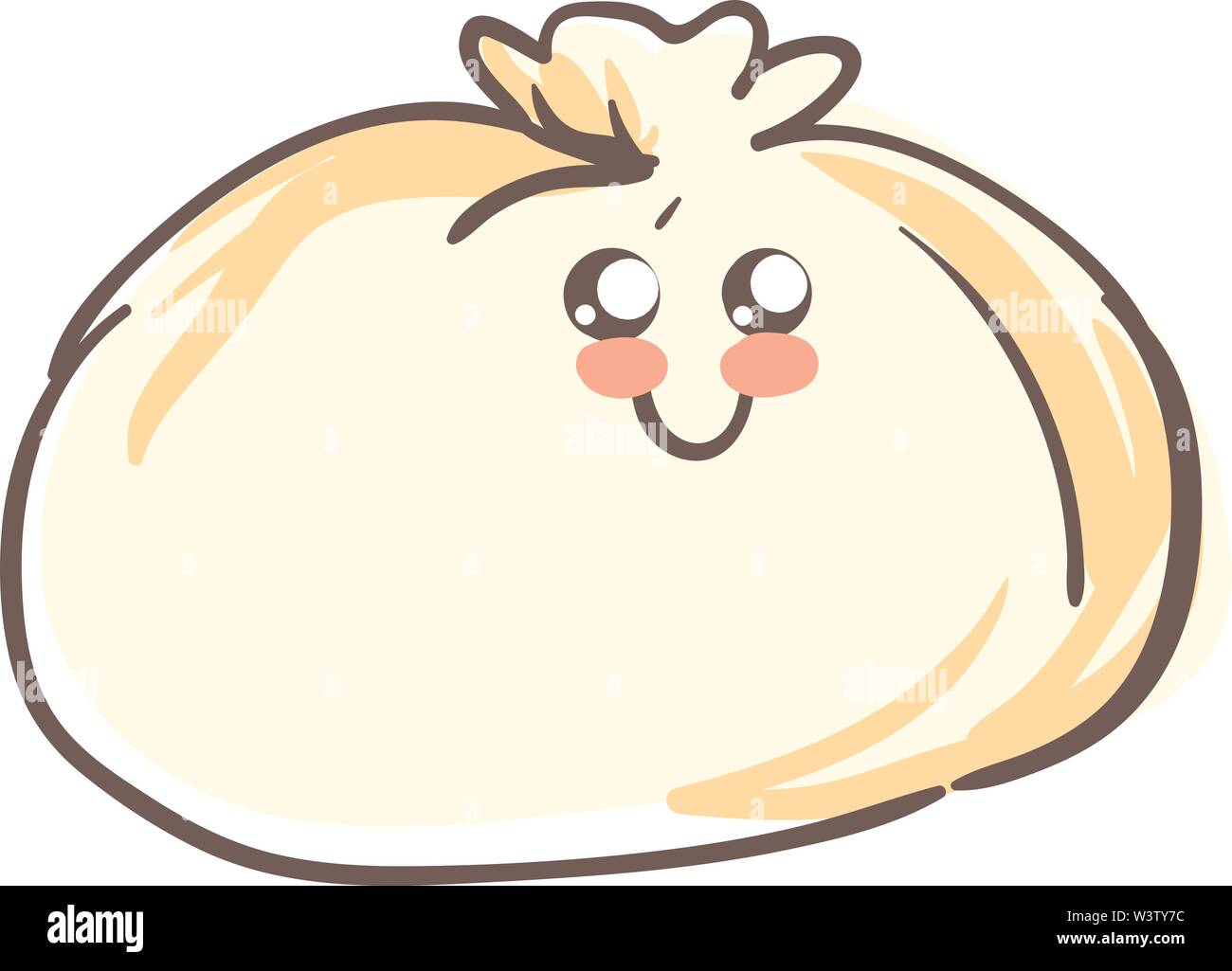 Cute khinkali dish, illustration, vector on white background Stock ...