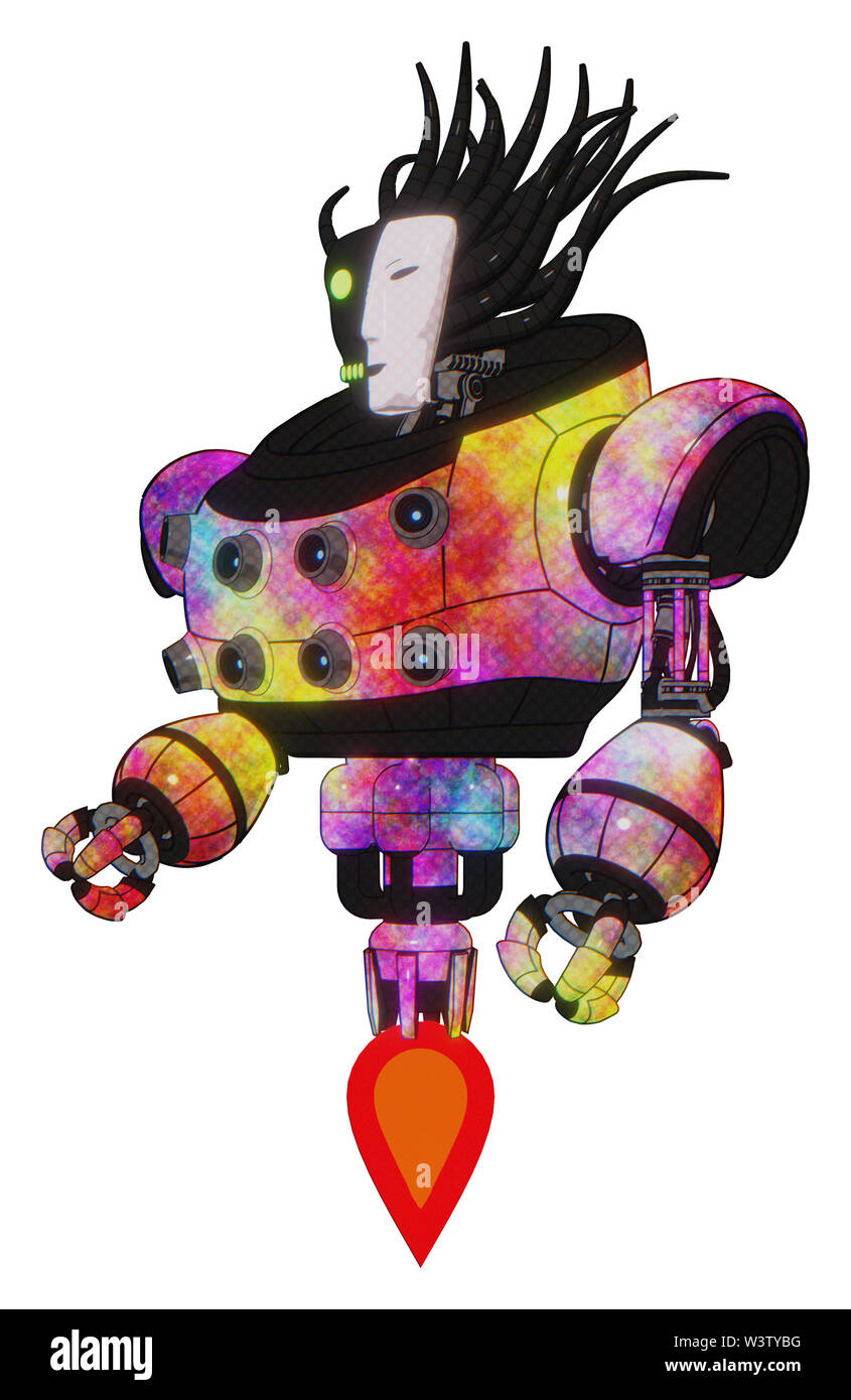 Automaton containing elements: humanoid face mask, two-face black white ...