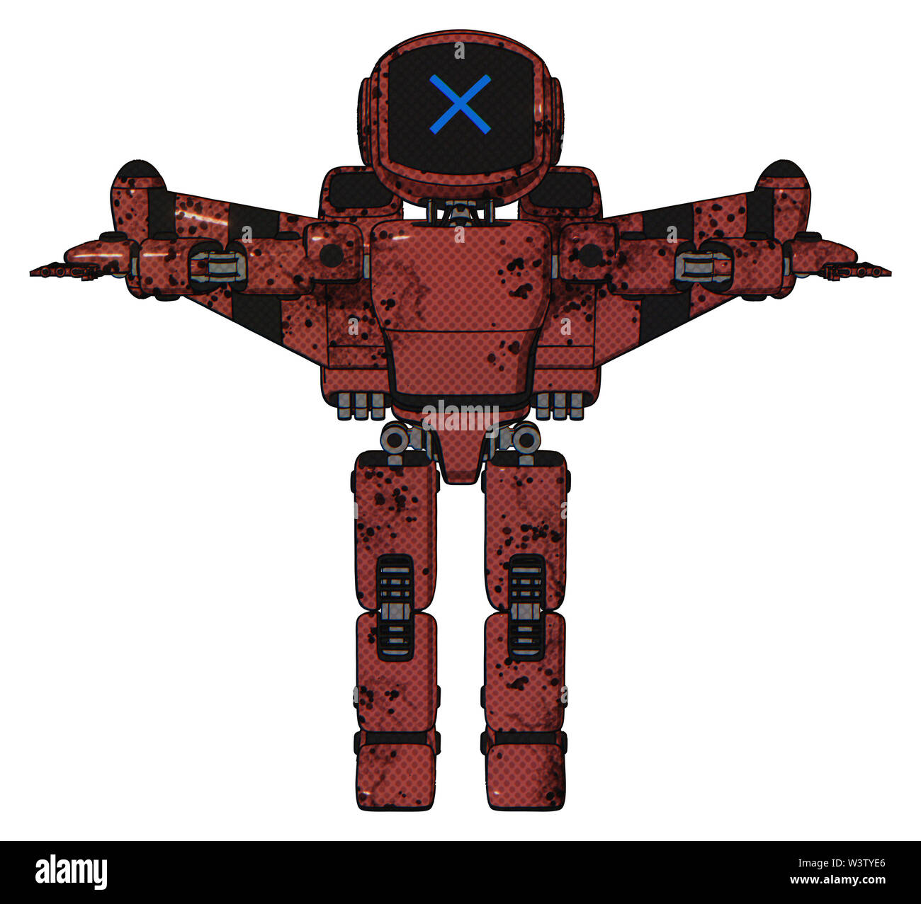 Bot containing elements: digital display head, x face, light chest ...