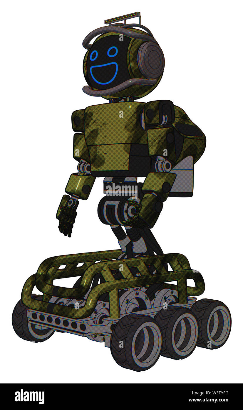 Cyborg containing elements: digital display head, wide smile, led and ...