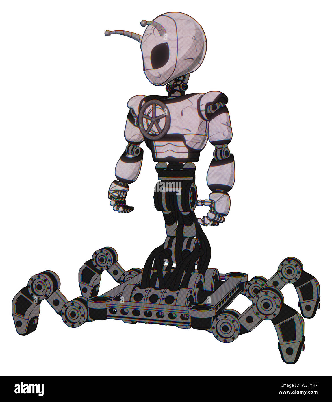 Bot containing elements: grey alien style head, black eyes, bug ...