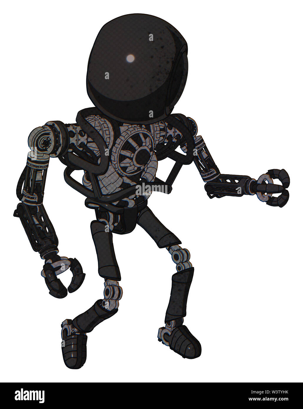 Droid containing elements: round head, heavy upper chest, no chest ...