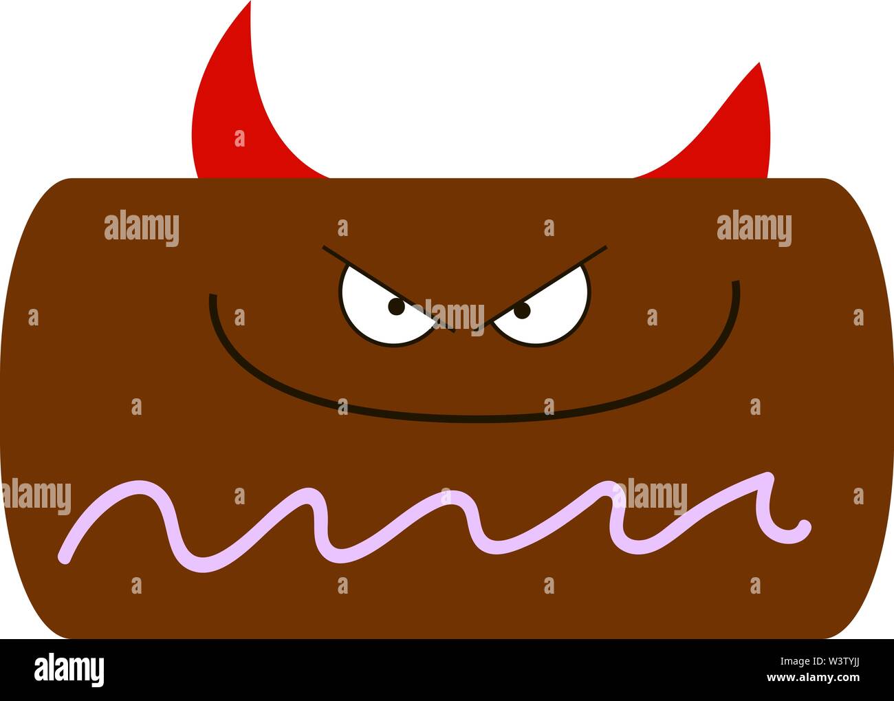 Devil cake with horns, illustration, vector on white background Stock ...