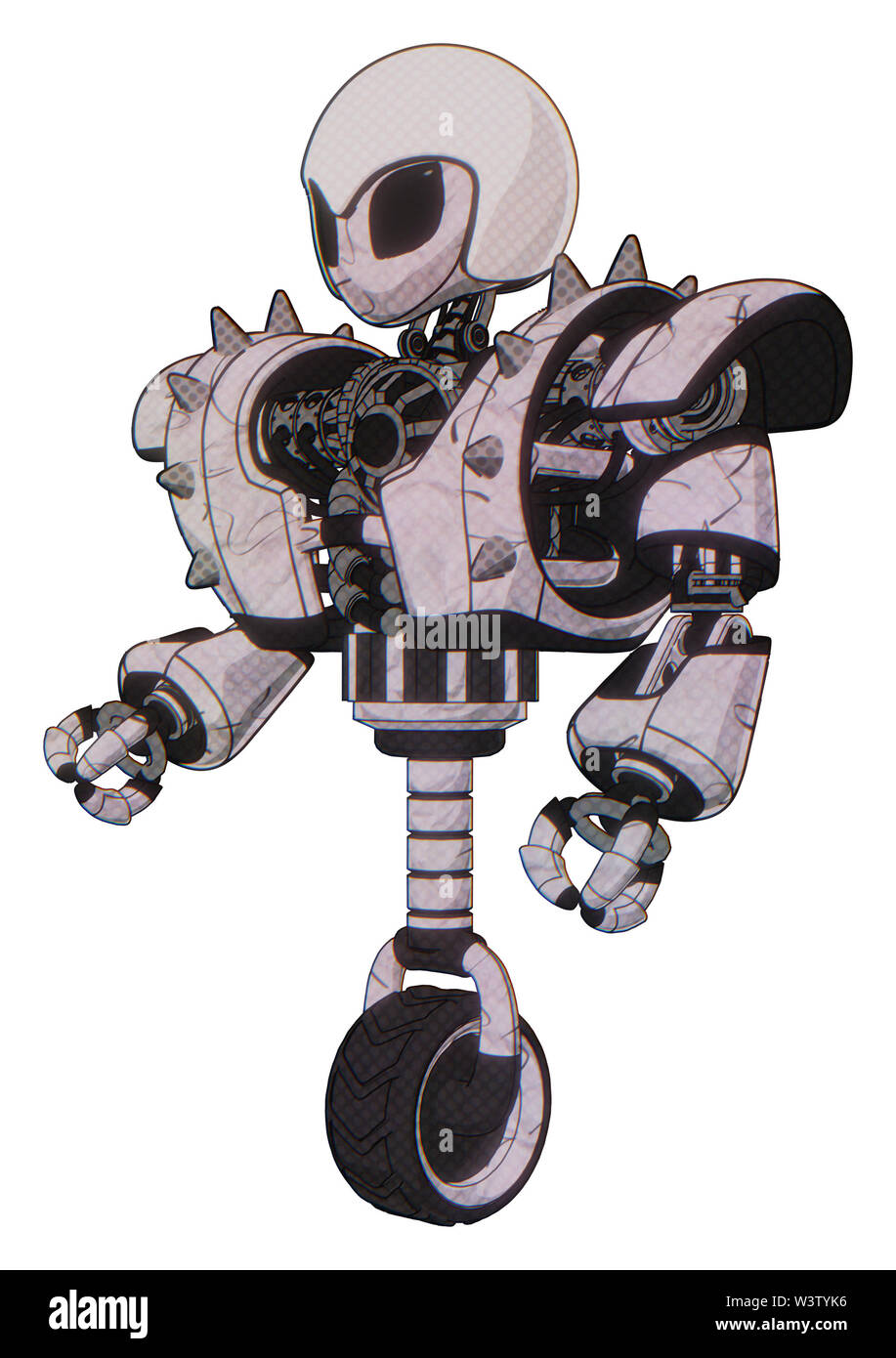 Robot containing elements: grey alien style head, black eyes, helmet ...