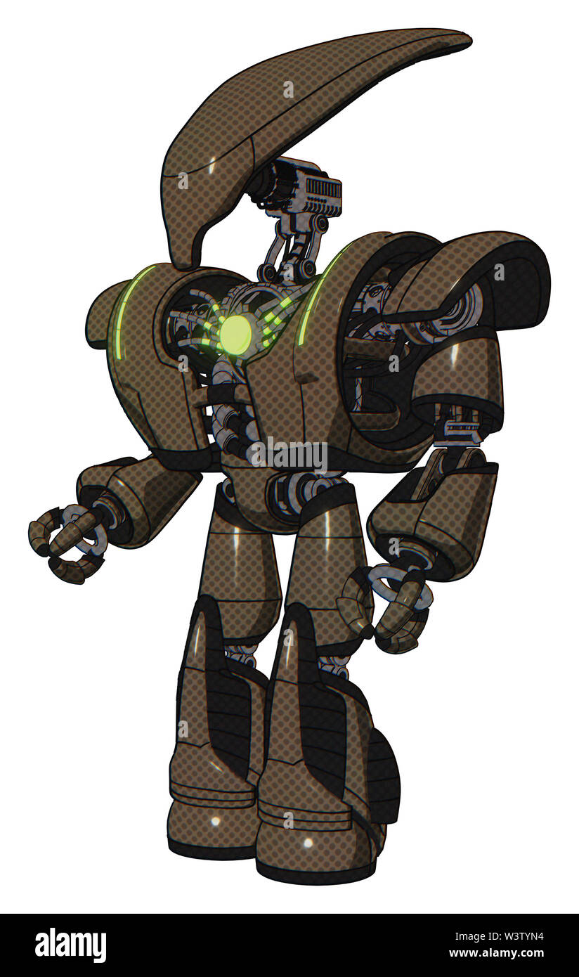 Mech containing elements: flat elongated skull head, heavy upper chest ...