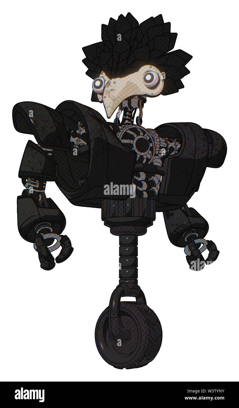 Automaton containing elements: bird skull head, white eyeballs, crow ...