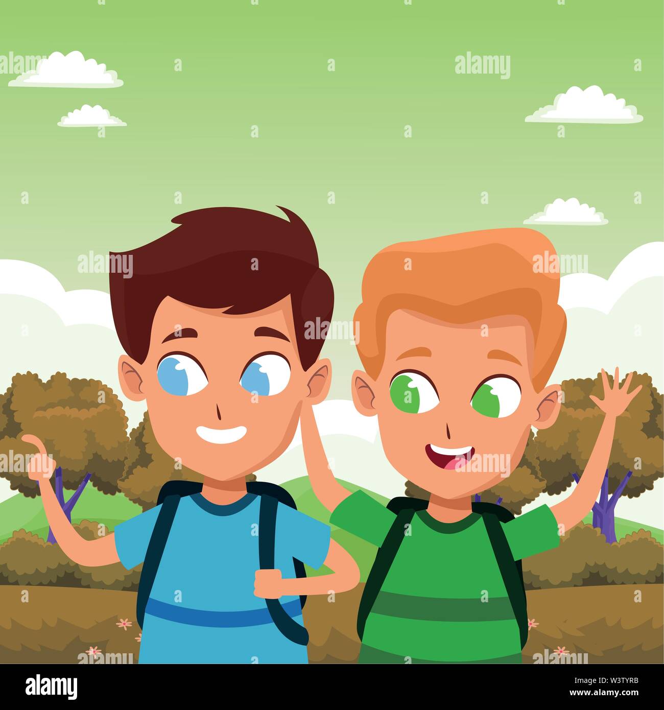 childhood adorable school students cartoon Stock Vector Image & Art - Alamy