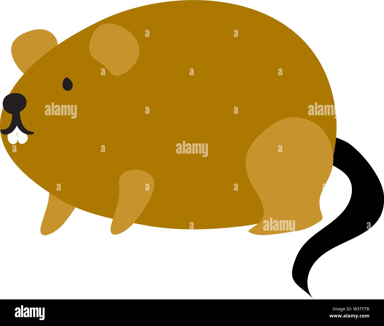 Fat brown mouse, illustration, vector on white background Stock Vector ...