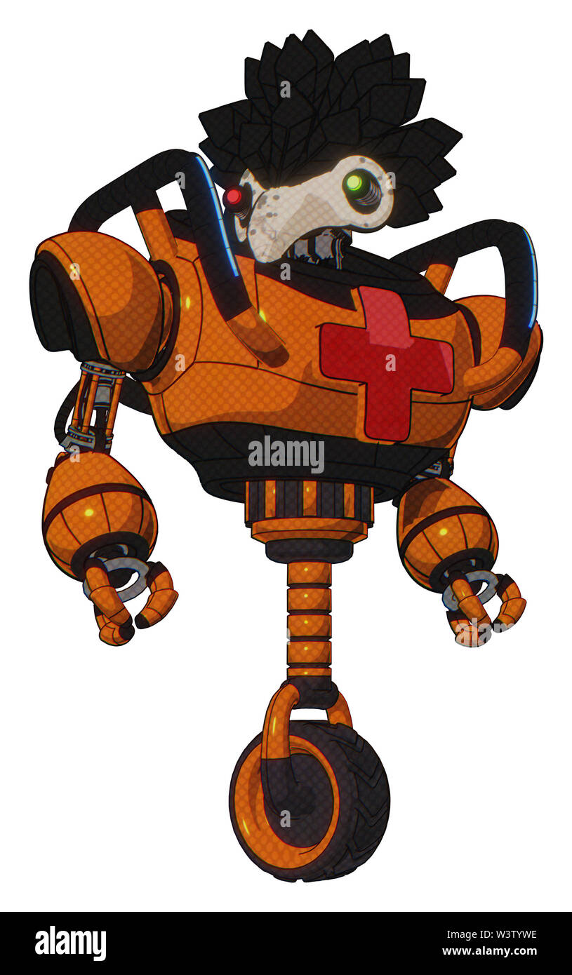 Droid containing elements: bird skull head, yellow and green scope eyes ...