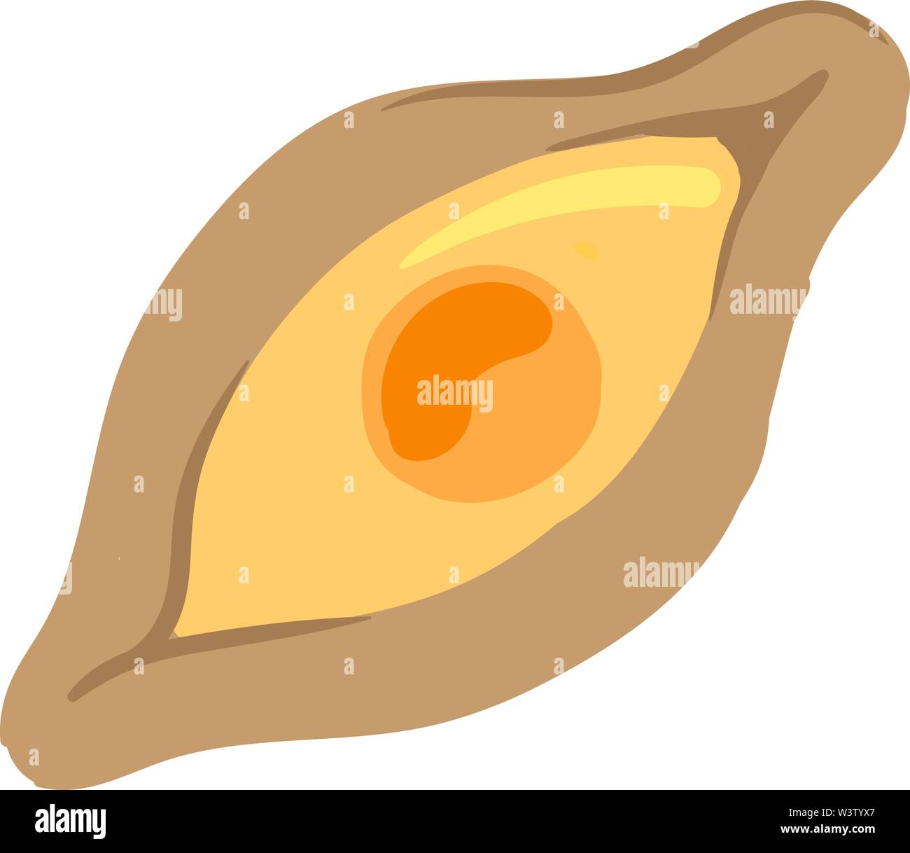 Khachapuri drawing, illustration, vector on white background Stock ...