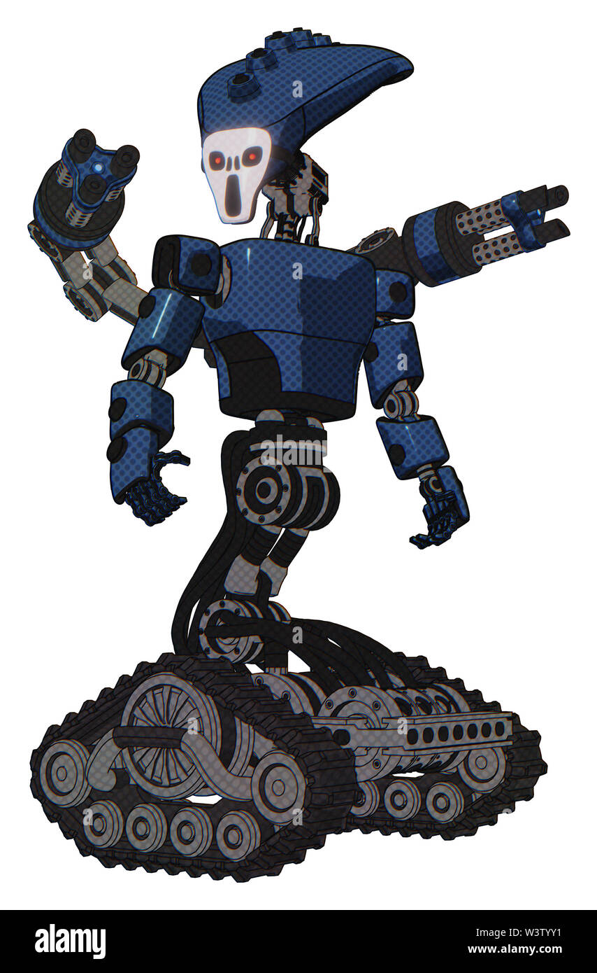 Cyborg containing elements: flat elongated skull head, light chest ...