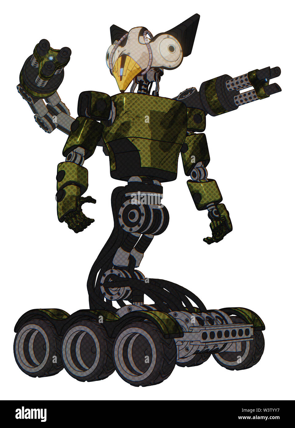 Automaton containing elements: bird skull head, bone skull eye holes ...