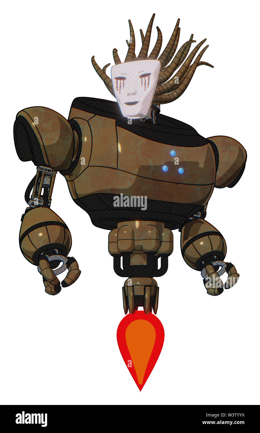 Robot containing elements: humanoid face mask, blood tears, heavy upper ...