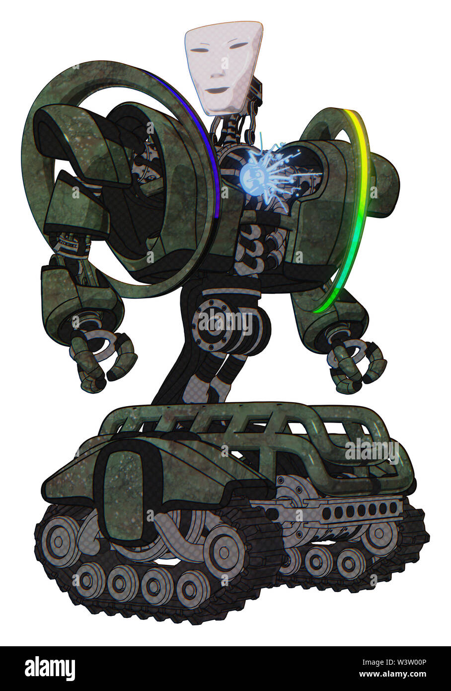 Droid containing elements: humanoid face mask, heavy upper chest, heavy ...