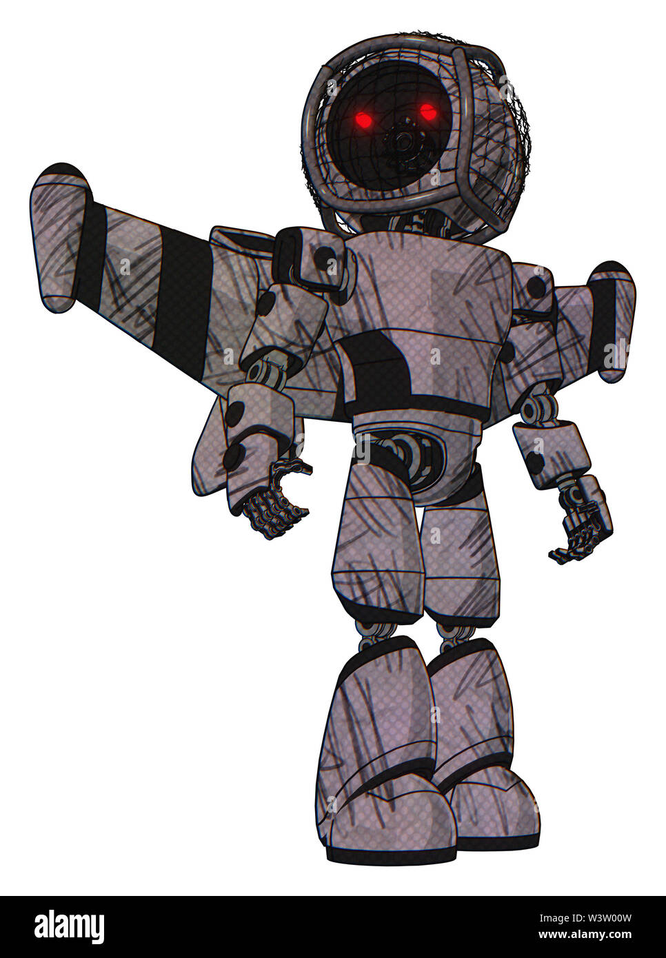 Automaton containing elements: round barbed wire round head, light ...