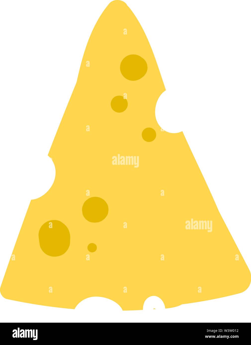 Yellow cheese, illustration, vector on white background Stock Vector ...