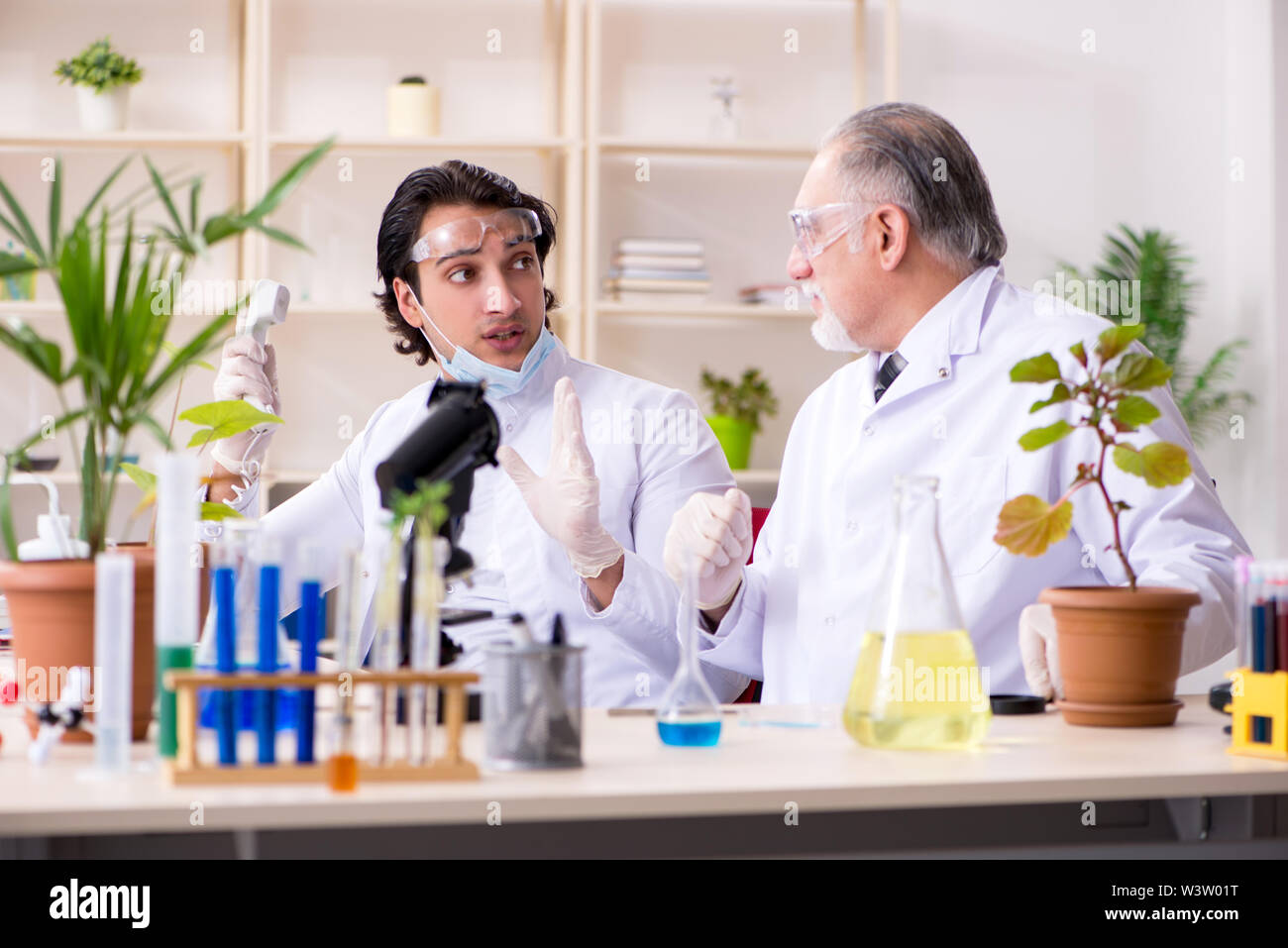 The two chemists working in the lab Stock Photo - Alamy