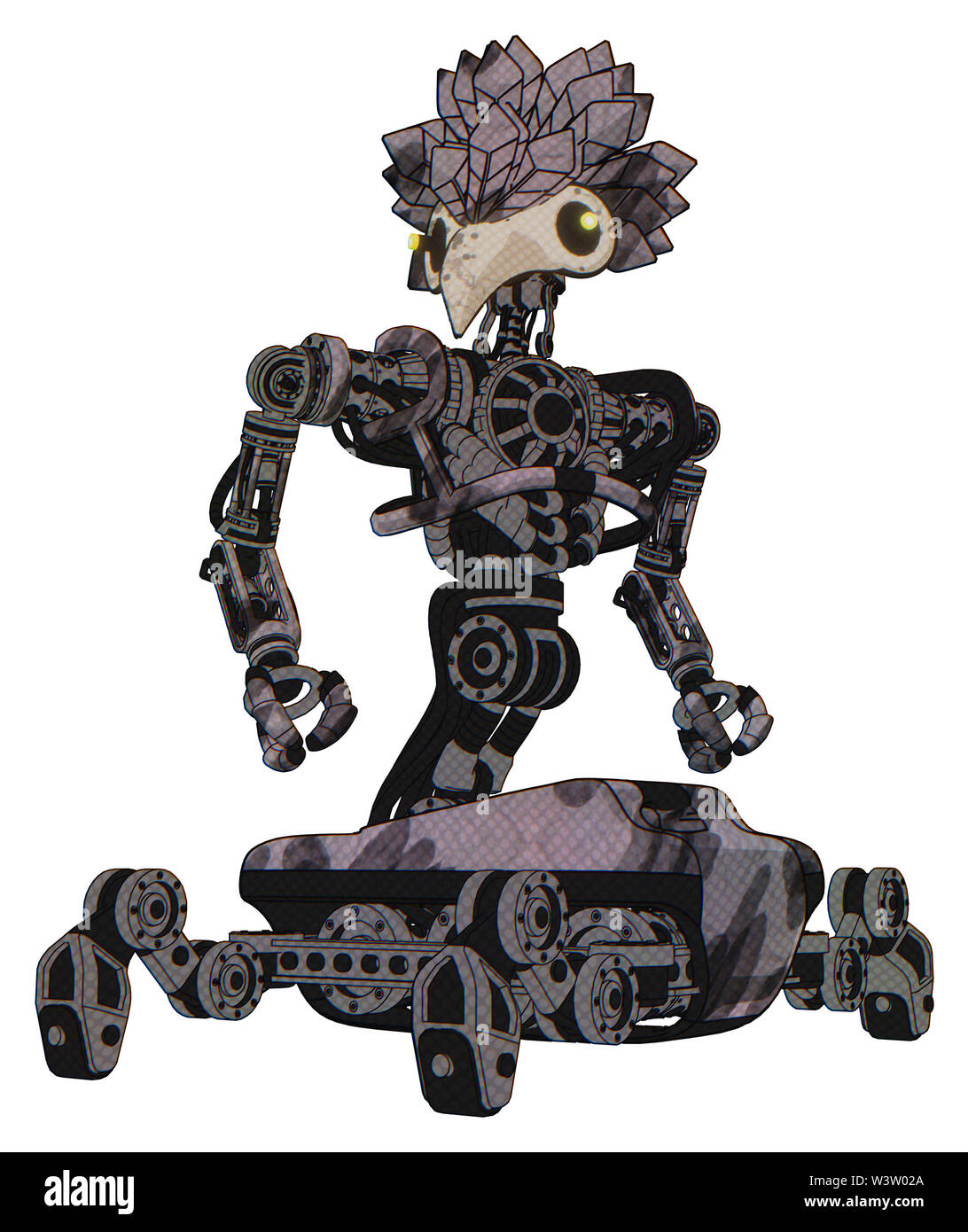 Droid containing elements: bird skull head, yellow led protruding eyes ...