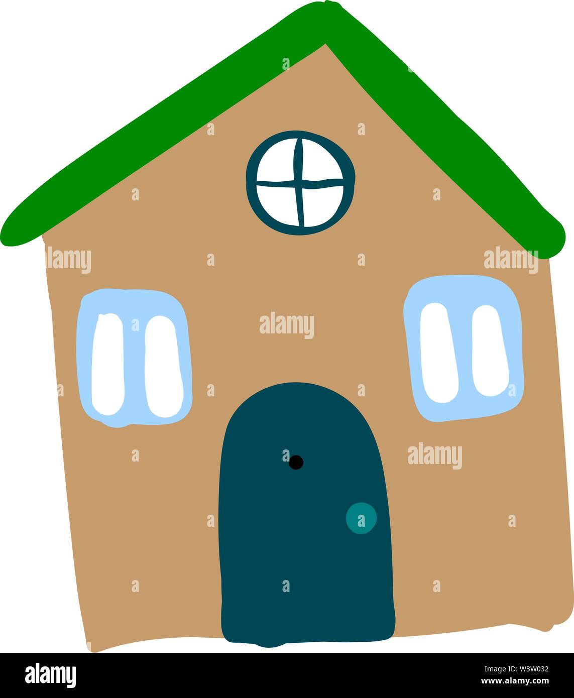 House drawing, illustration, vector on white background Stock Vector ...