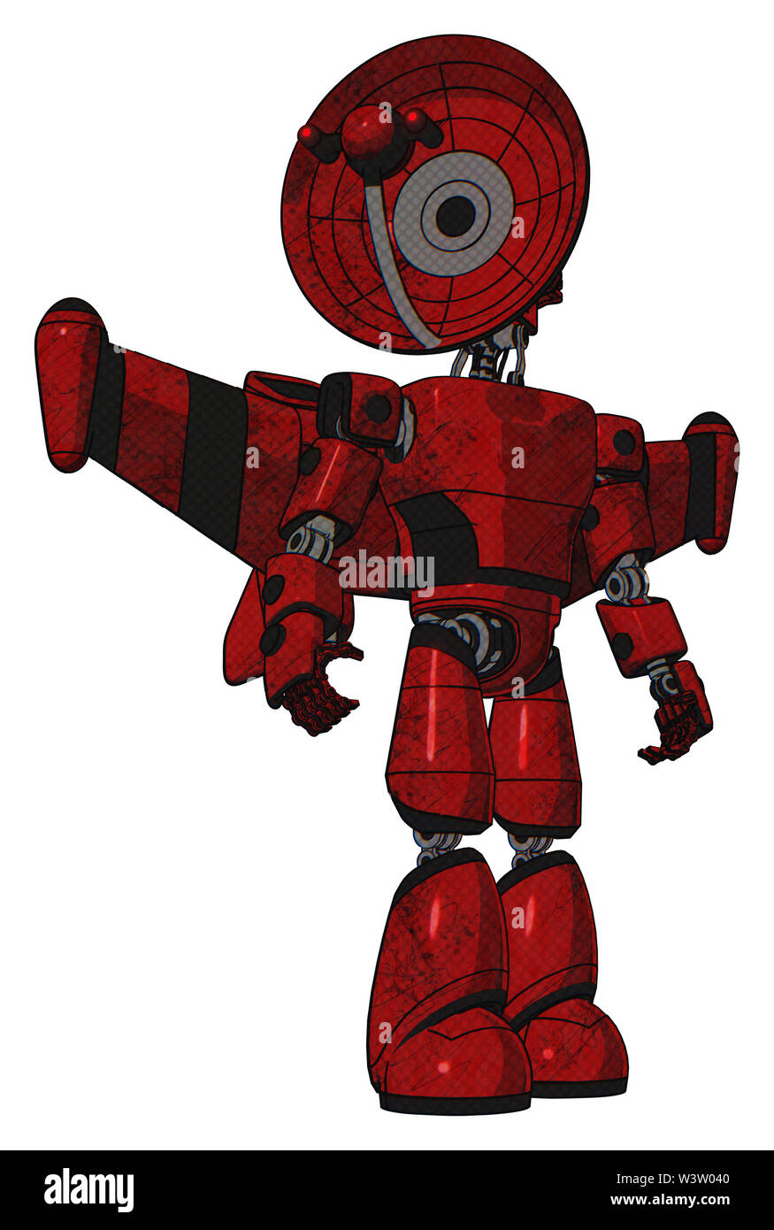 Cyborg containing elements: dual retro camera head, satellite dish head ...