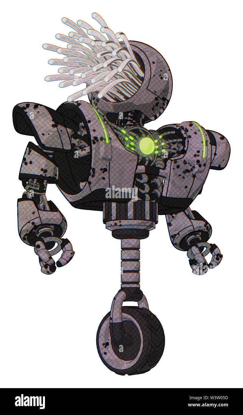 Mech containing elements: round fiber optic connectors head, heavy ...