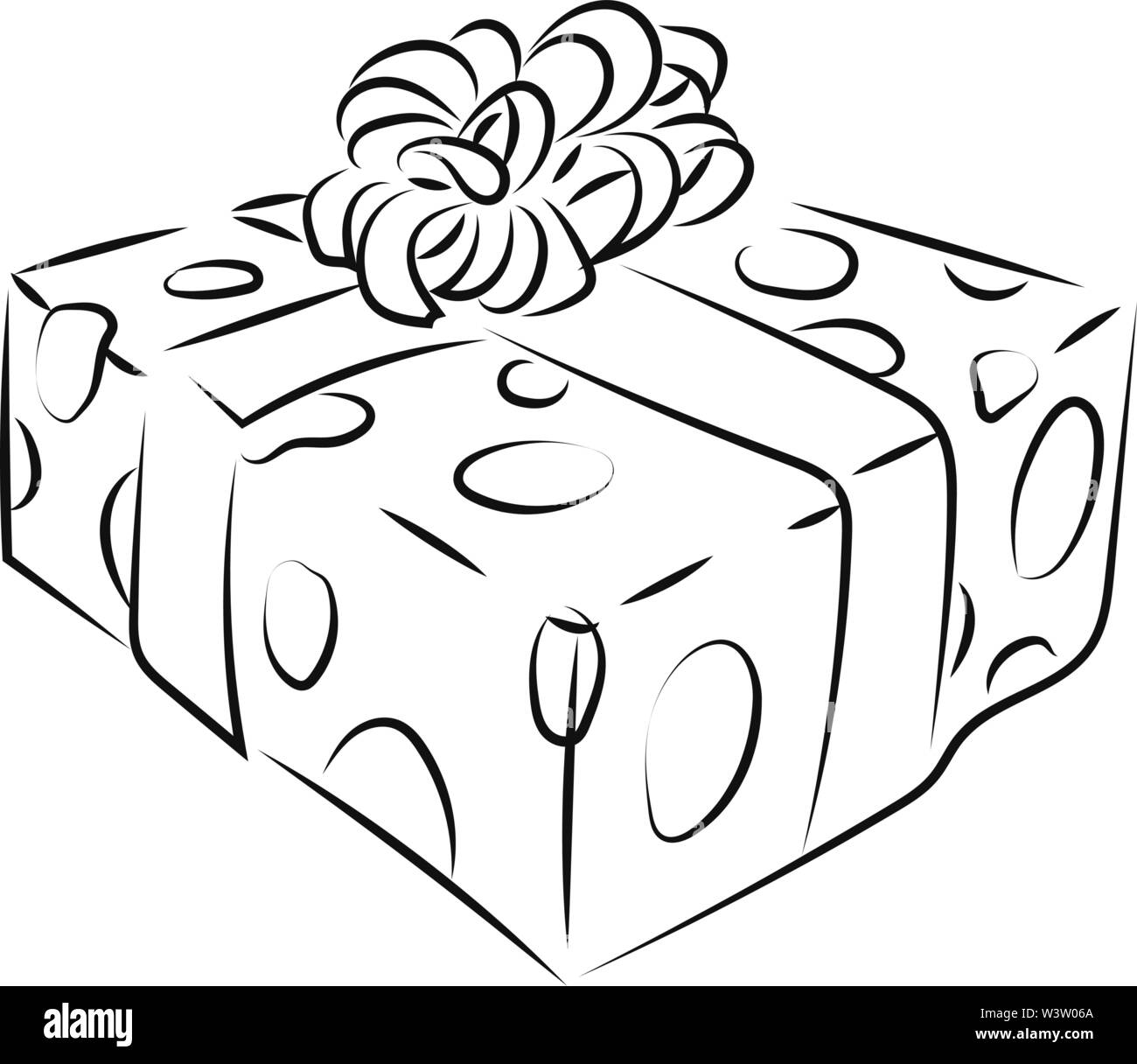 Big gift drawing, illustration, vector on white background Stock Vector ...