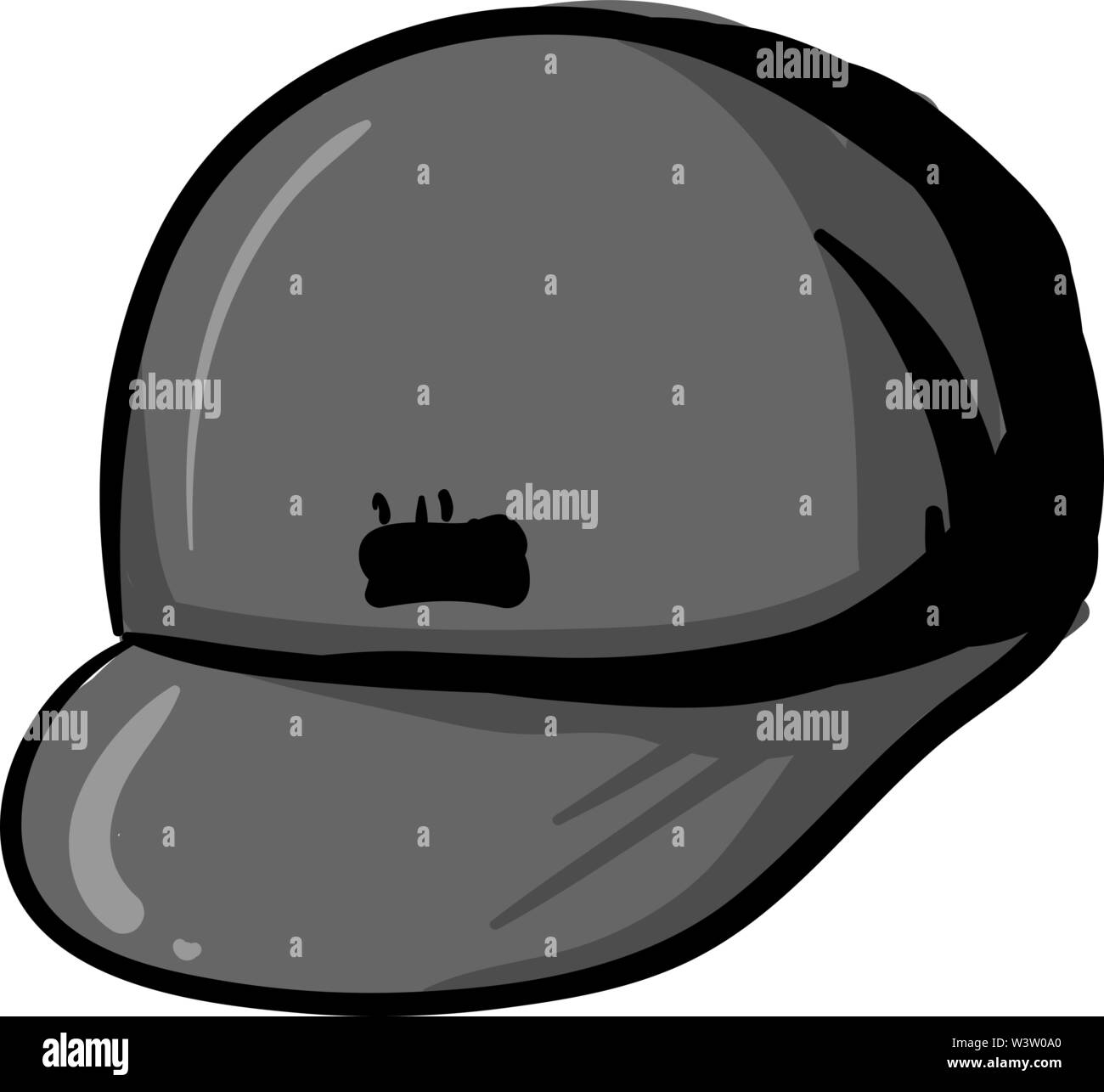 Hip hop gray cap, illustration, vector on white background Stock Vector ...